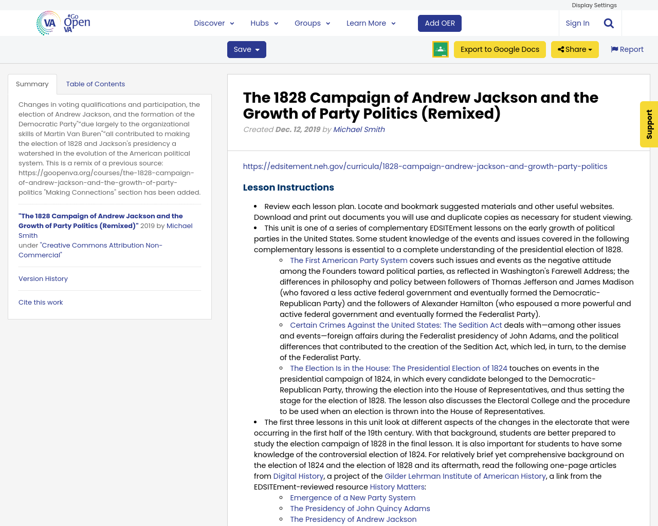 The 1828 Campaign of Andrew Jackson and the Growth of Party Politics ...