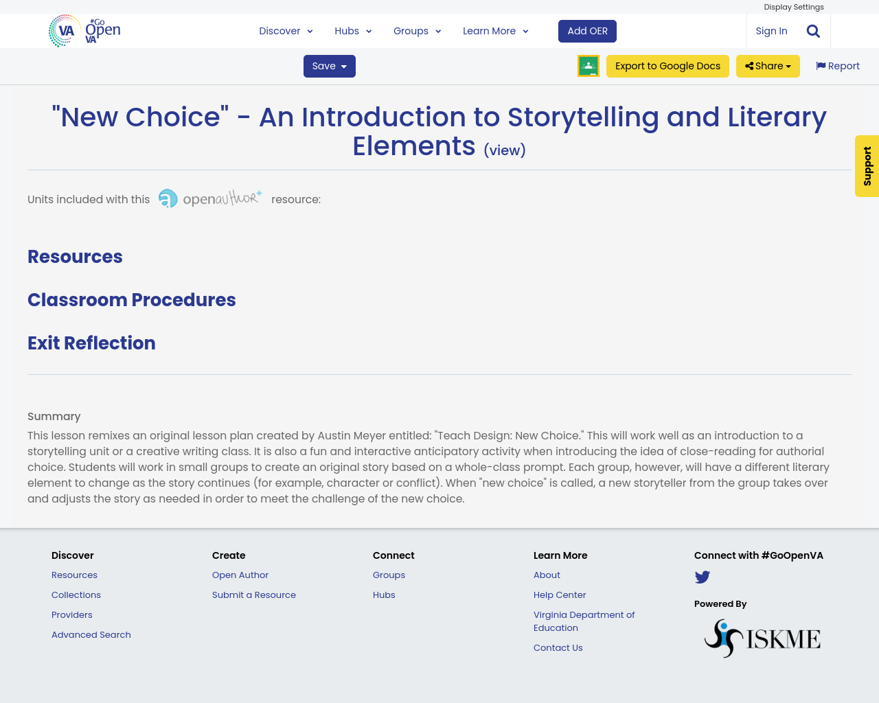 "New Choice" - An Introduction to Storytelling and Literary Elements ...