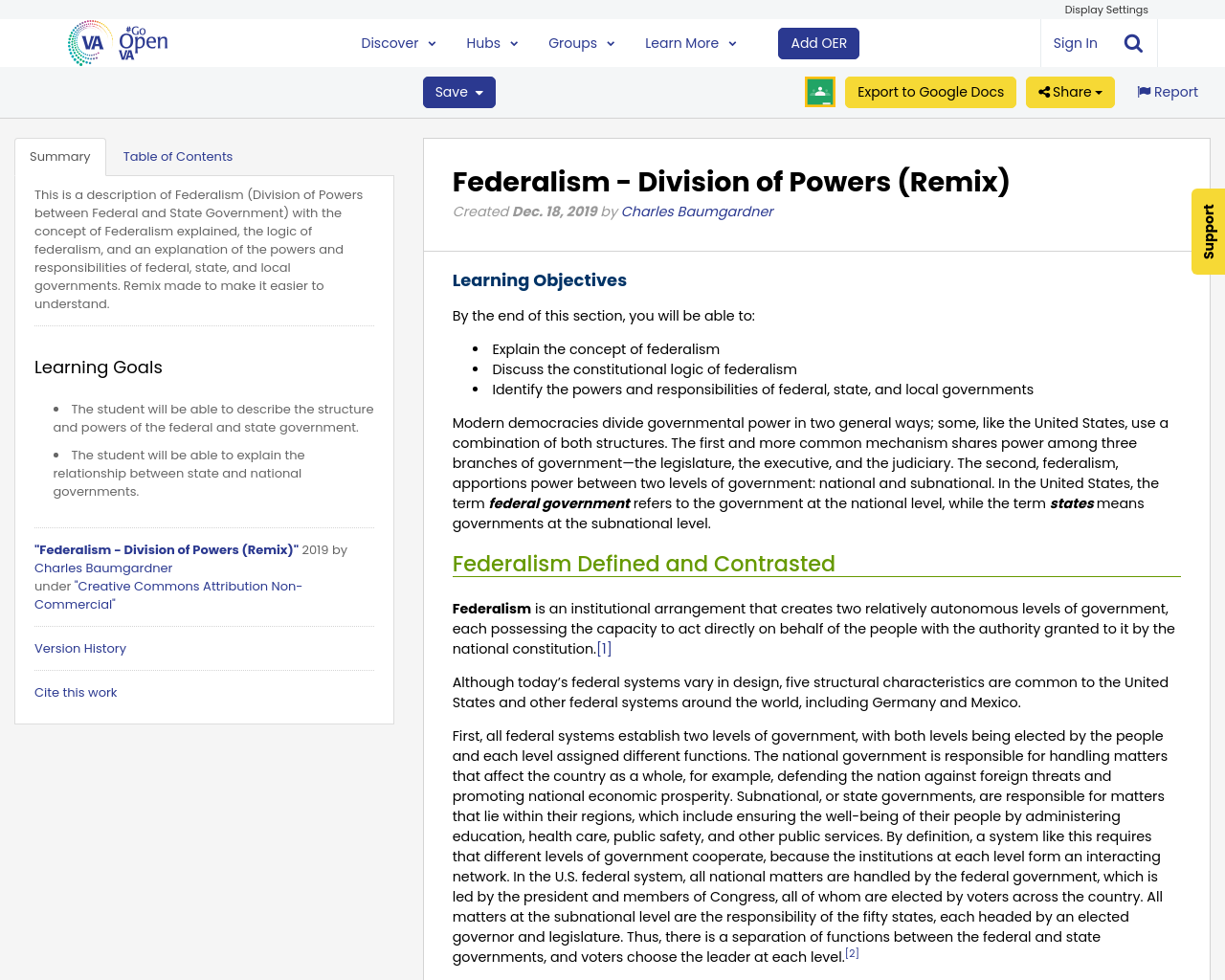 Federalism - Division of Powers (Remix) | #GoOpenVA