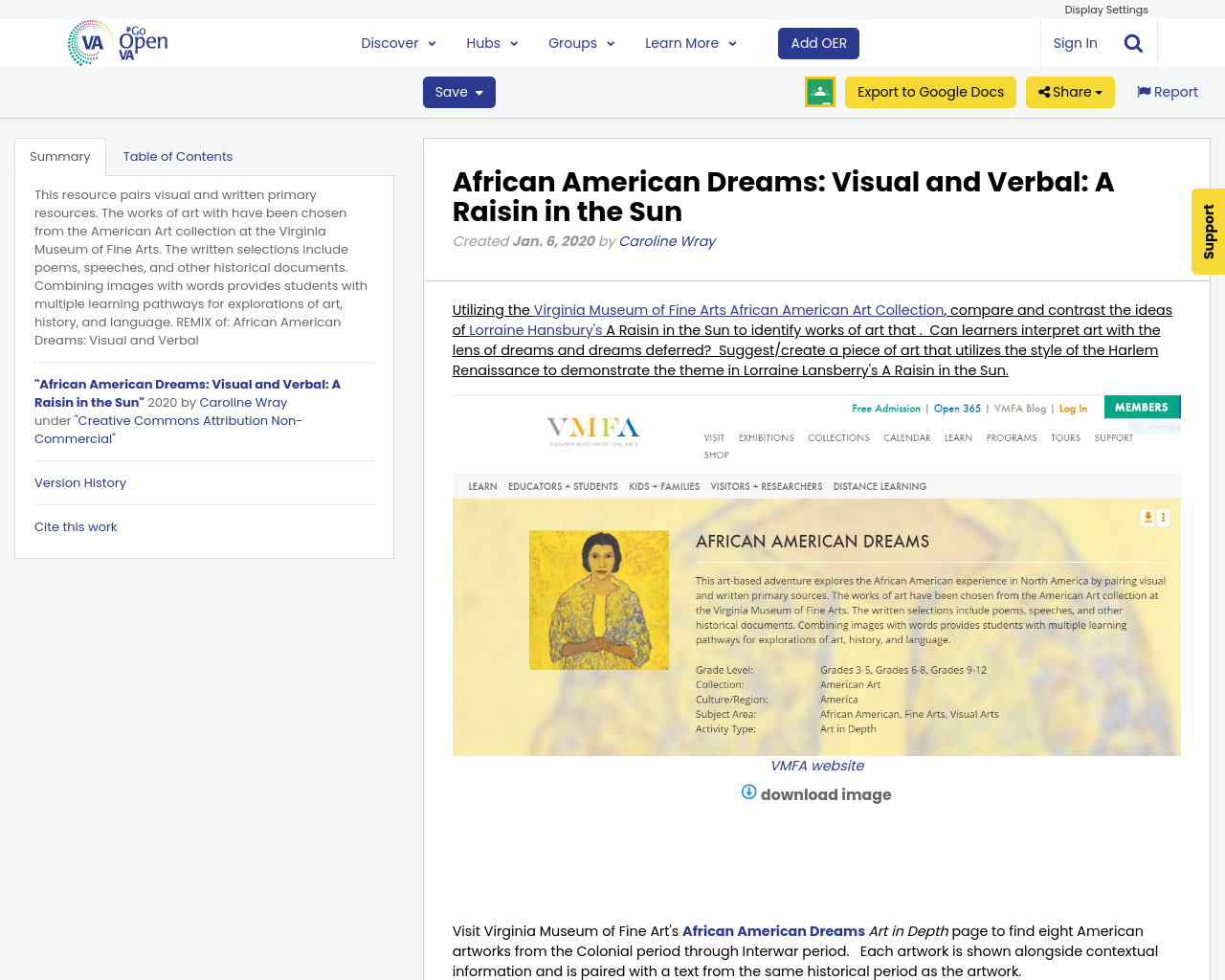 African American Dreams: Visual and Verbal: A Raisin in the Sun | #GoOpenVA