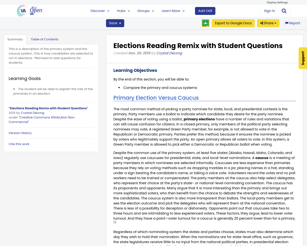 Elections Reading Remix with Student Questions | #GoOpenVA