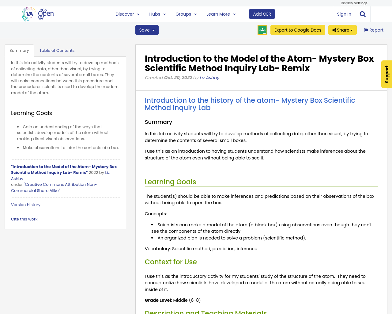 Introduction to the Model of the Atom- Mystery Box Scientific Method ...
