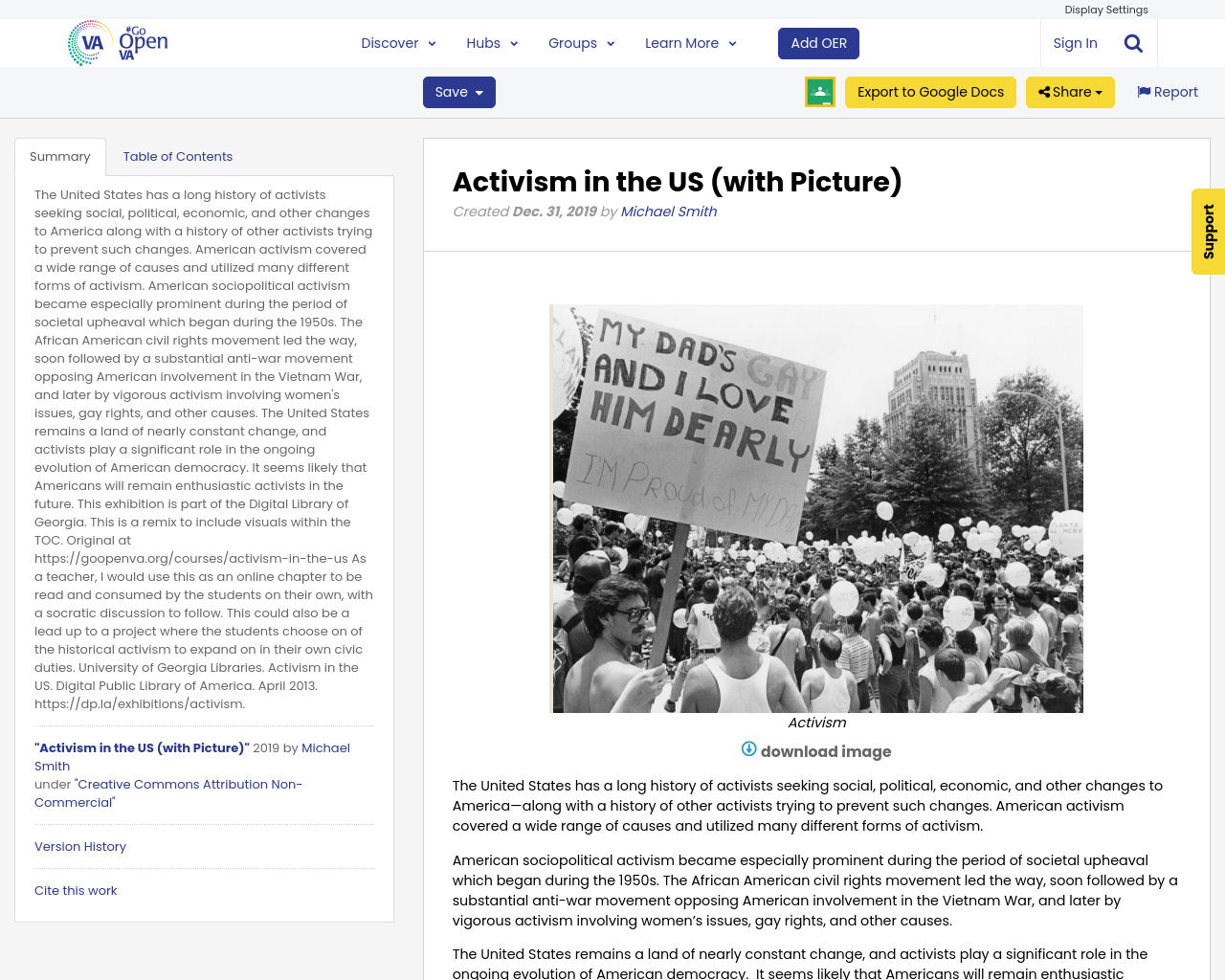 Activism in the US (with Picture) | #GoOpenVA