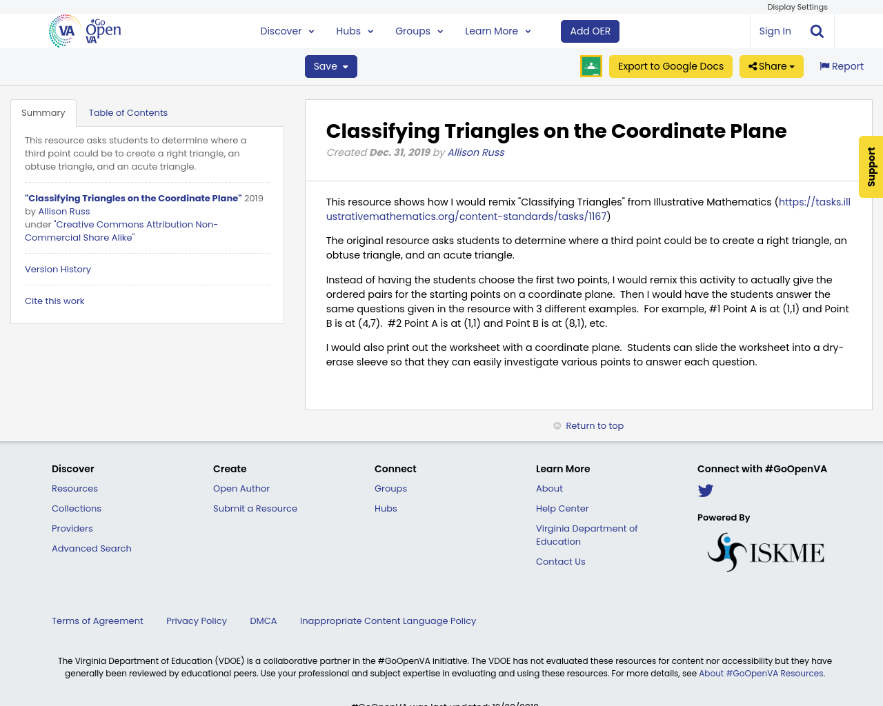 Classifying Triangles on the Coordinate Plane | #GoOpenVA