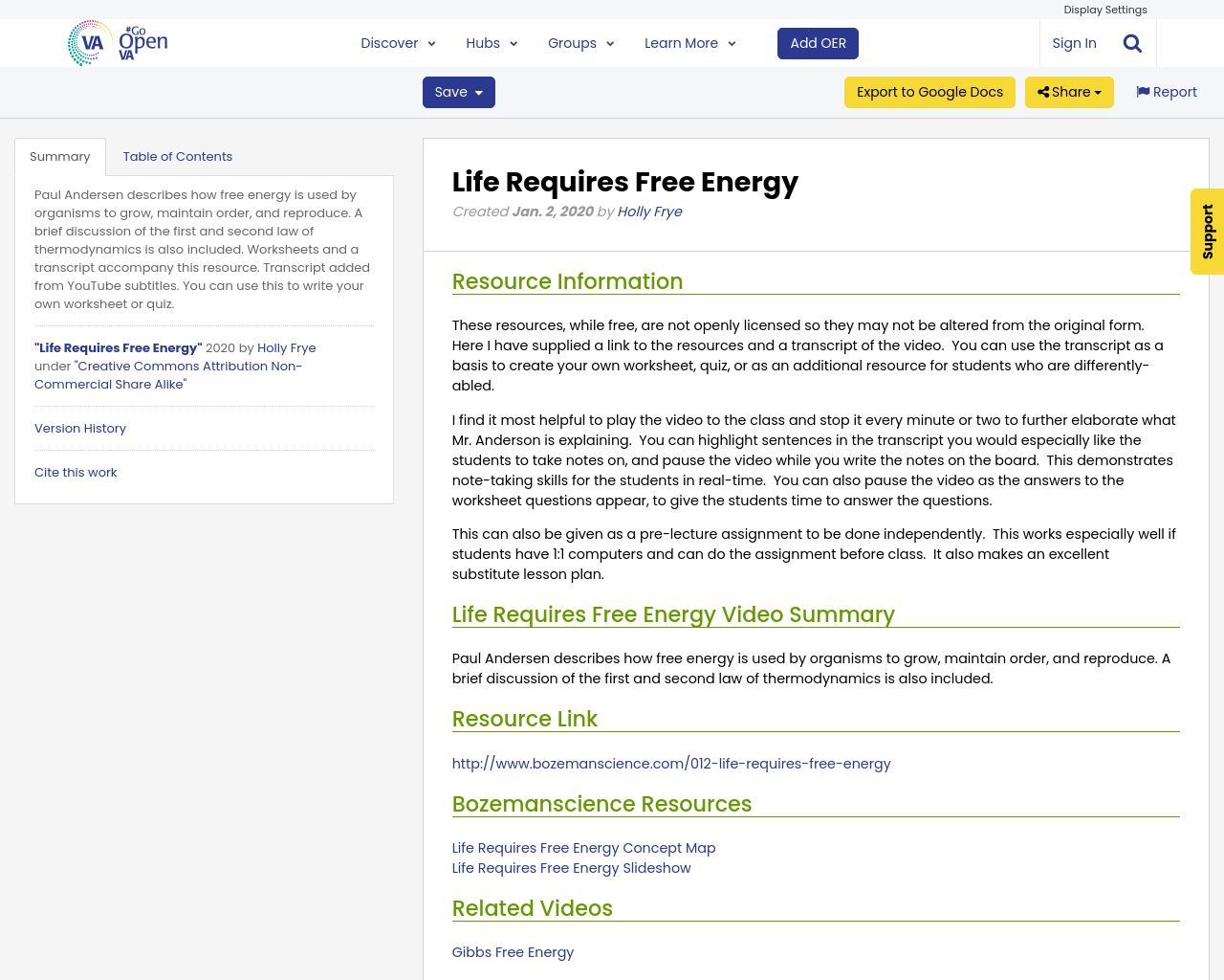 Life Requires Free Energy | #GoOpenVA
