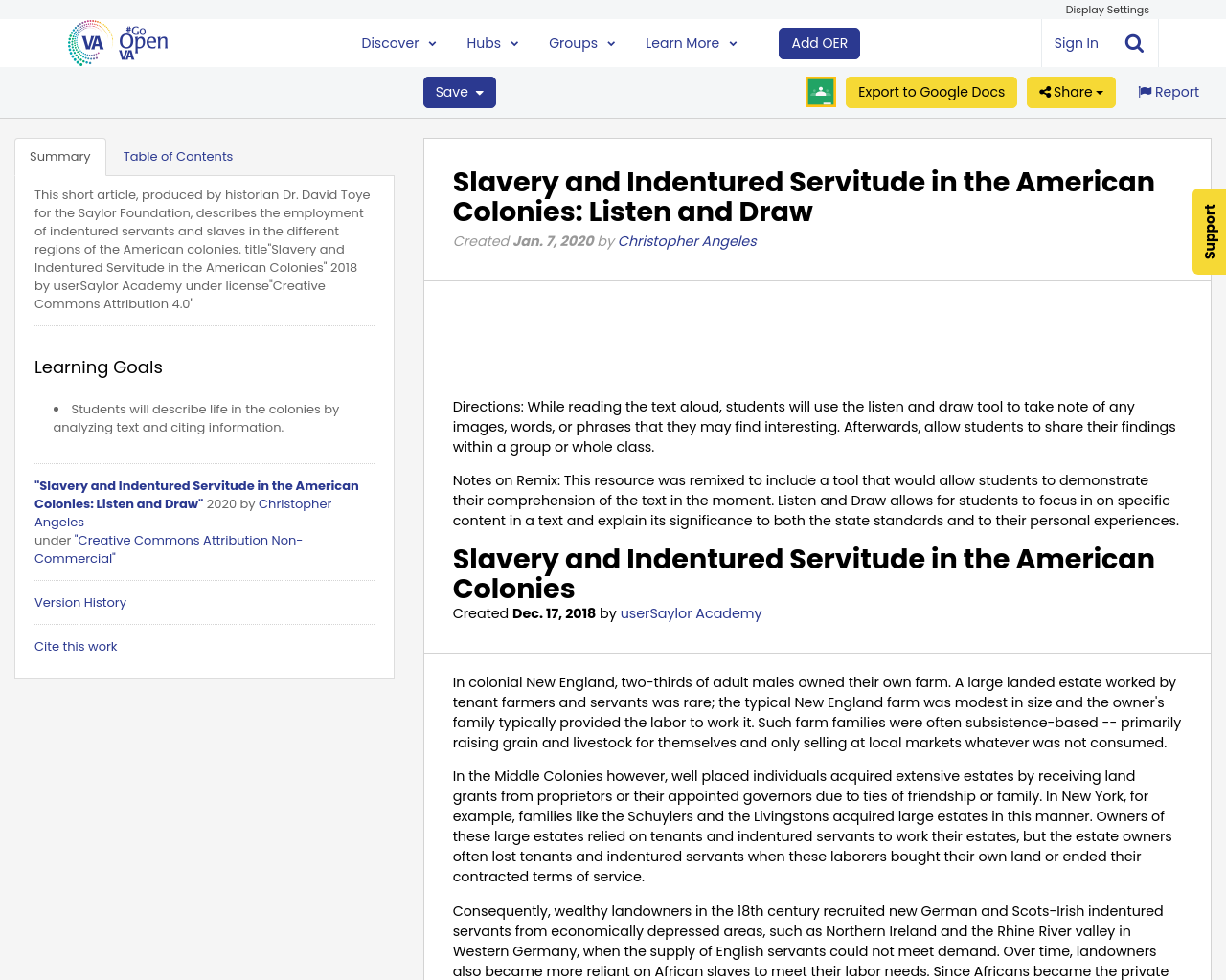 Slavery and Indentured Servitude in the American Colonies: Listen and ...