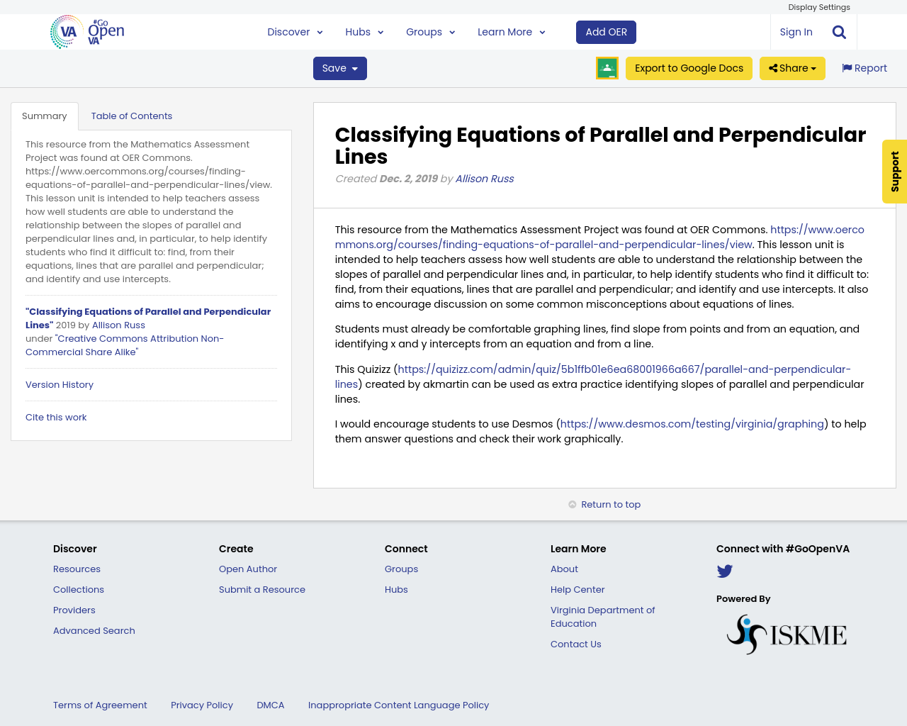 Classifying Equations of Parallel and Perpendicular Lines | #GoOpenVA