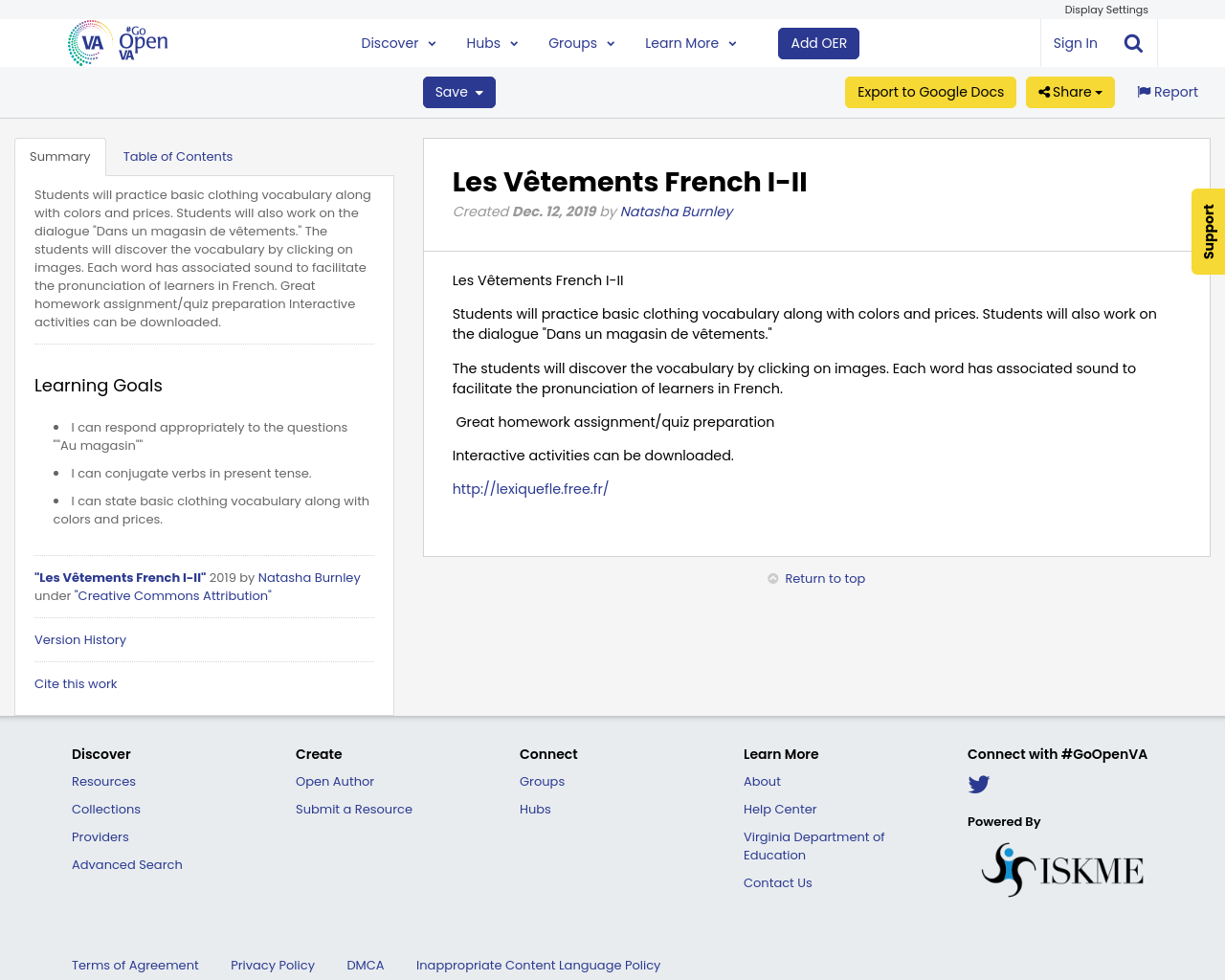 Les Vêtements French I-II | #GoOpenVA