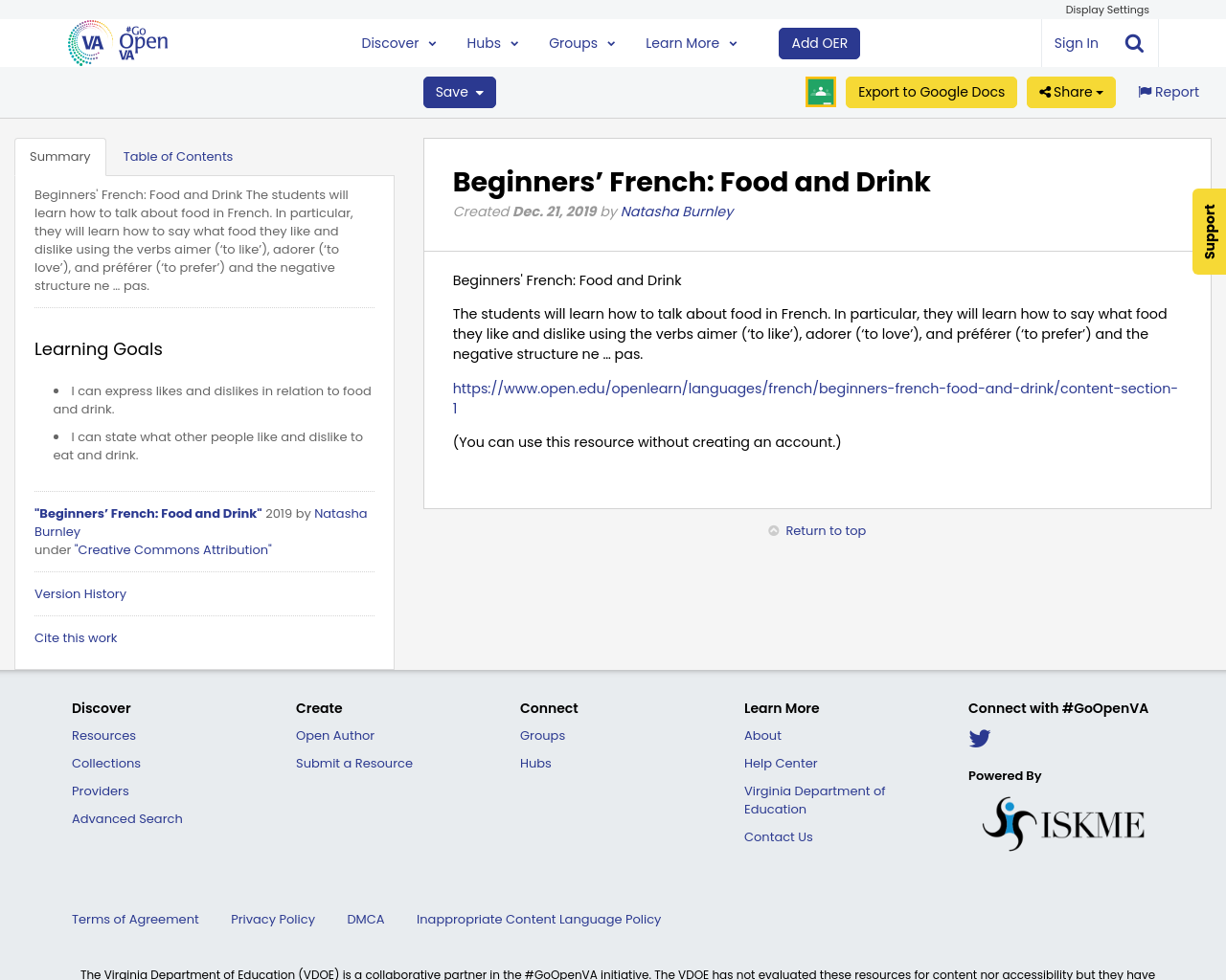 Beginners’ French: Food and Drink | #GoOpenVA