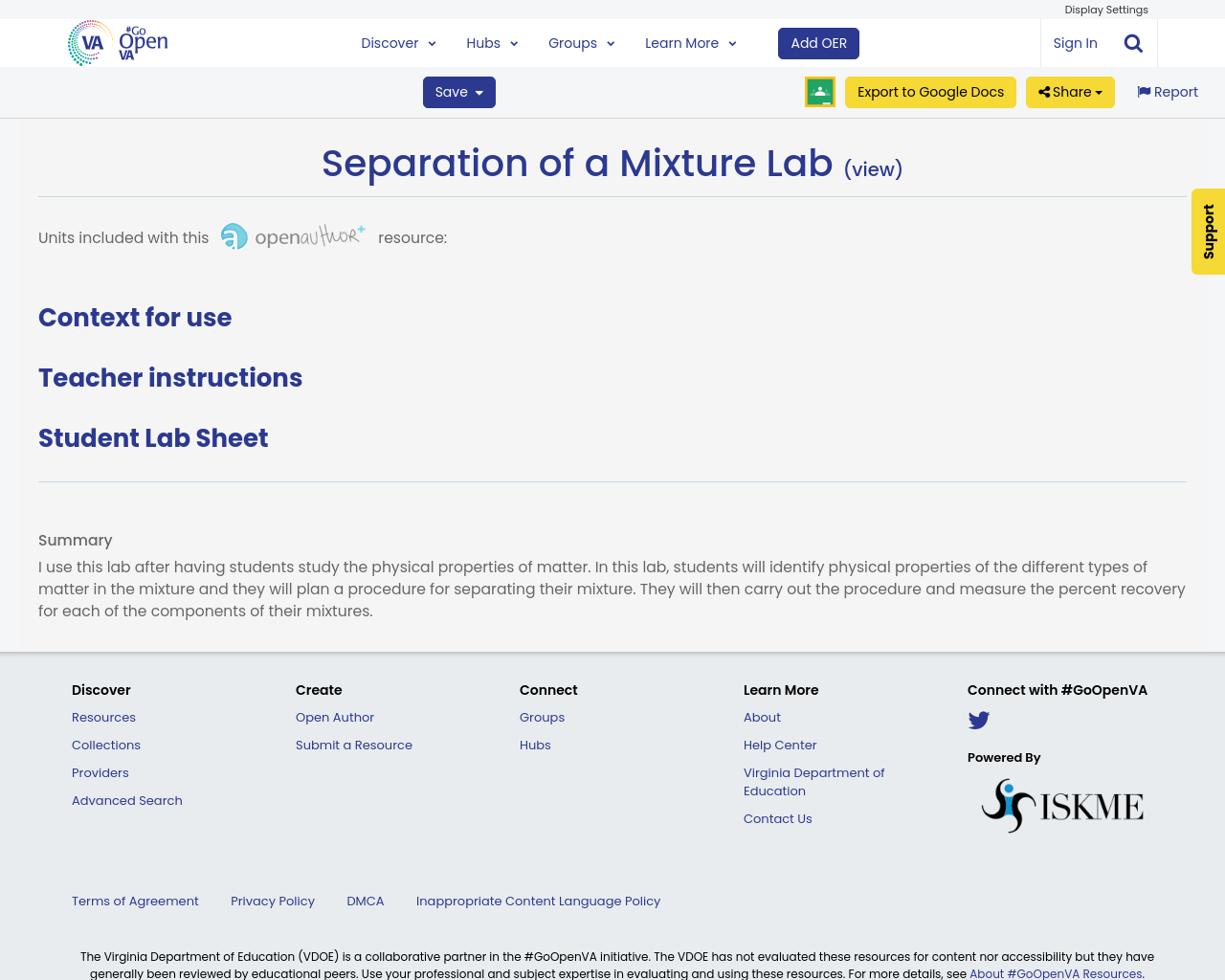 Separation of a Mixture Lab | #GoOpenVA