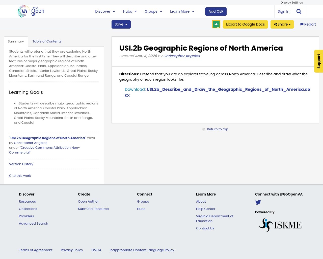 USI.2b Geographic Regions of North America | #GoOpenVA