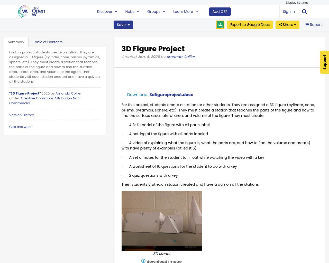 3D Figure Project | #GoOpenVA