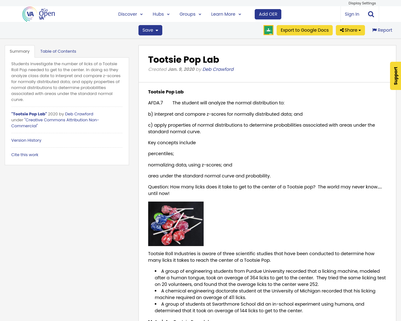 Tootsie Pop Science Experiment