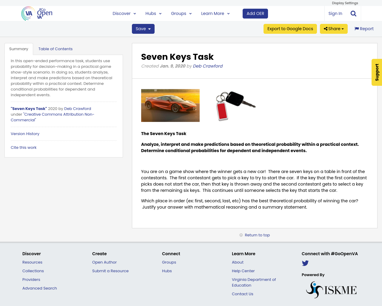 Seven Keys Task | #GoOpenVA
