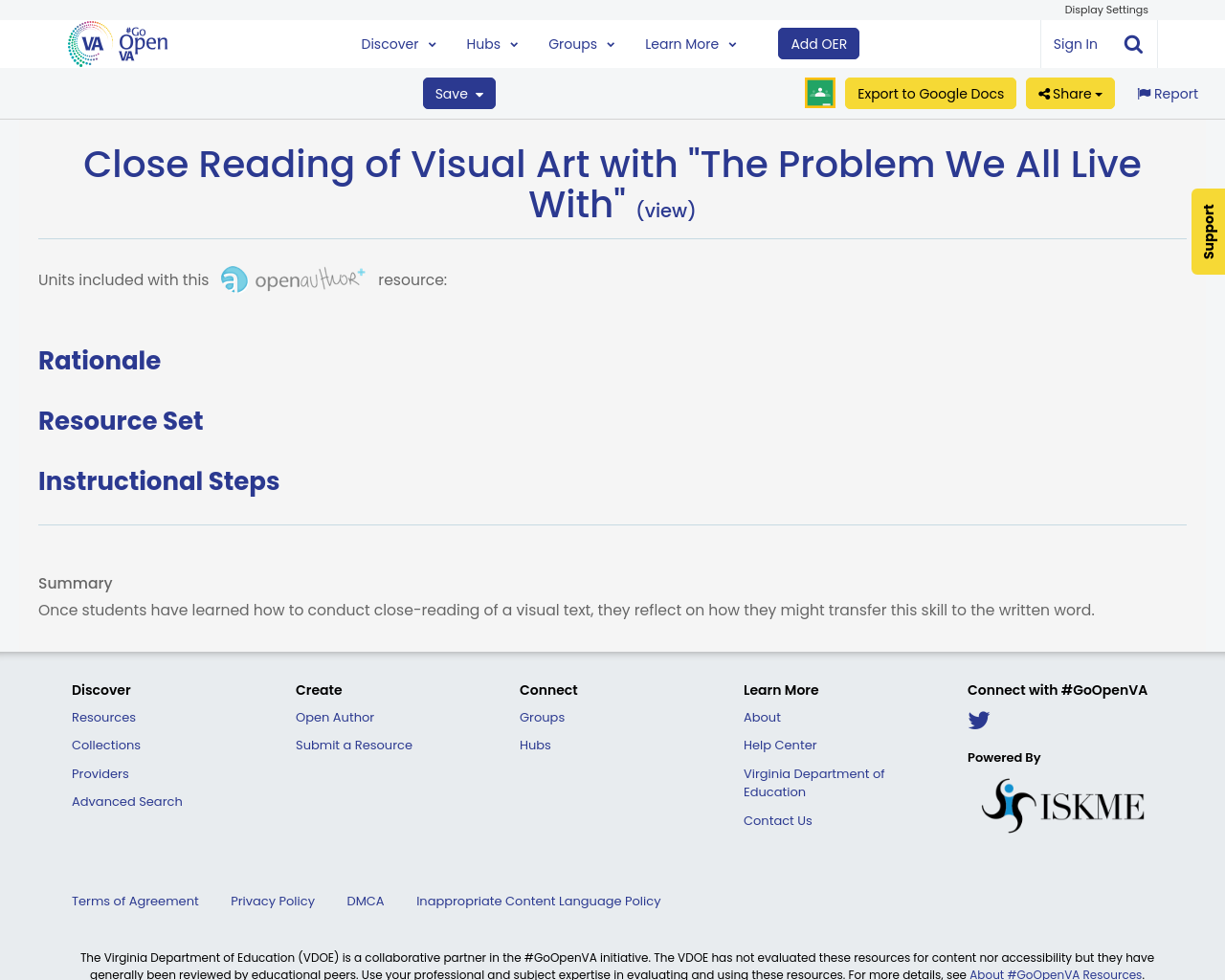 Close Reading of Visual Art with "The Problem We All Live With" | #GoOpenVA