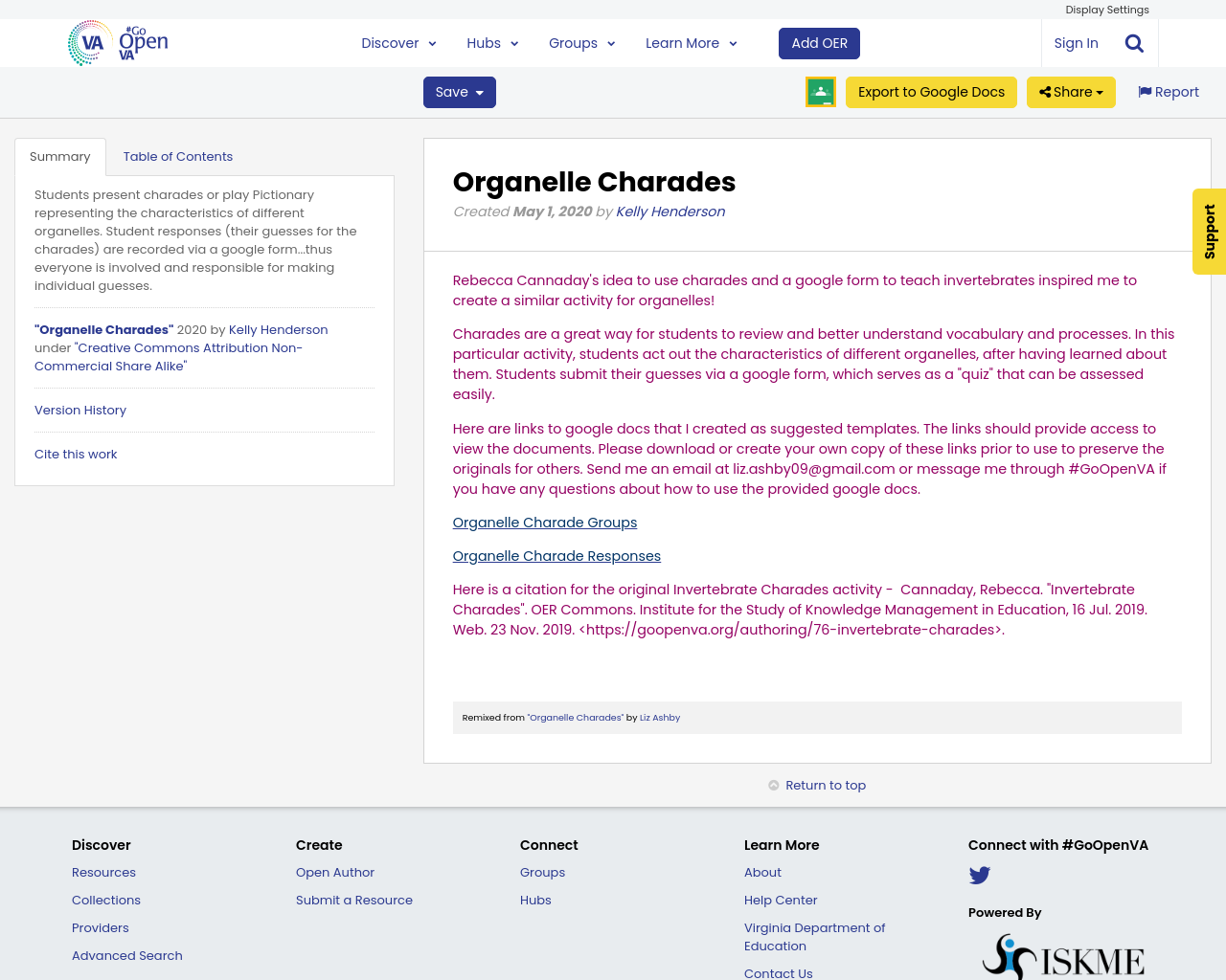 Organelle Charades | #GoOpenVA