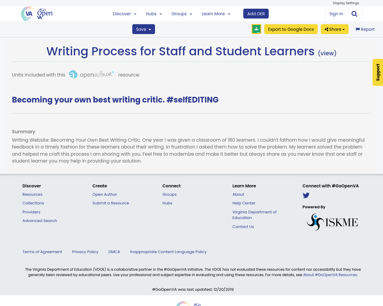 Writing Process for Staff and Student Learners | #GoOpenVA