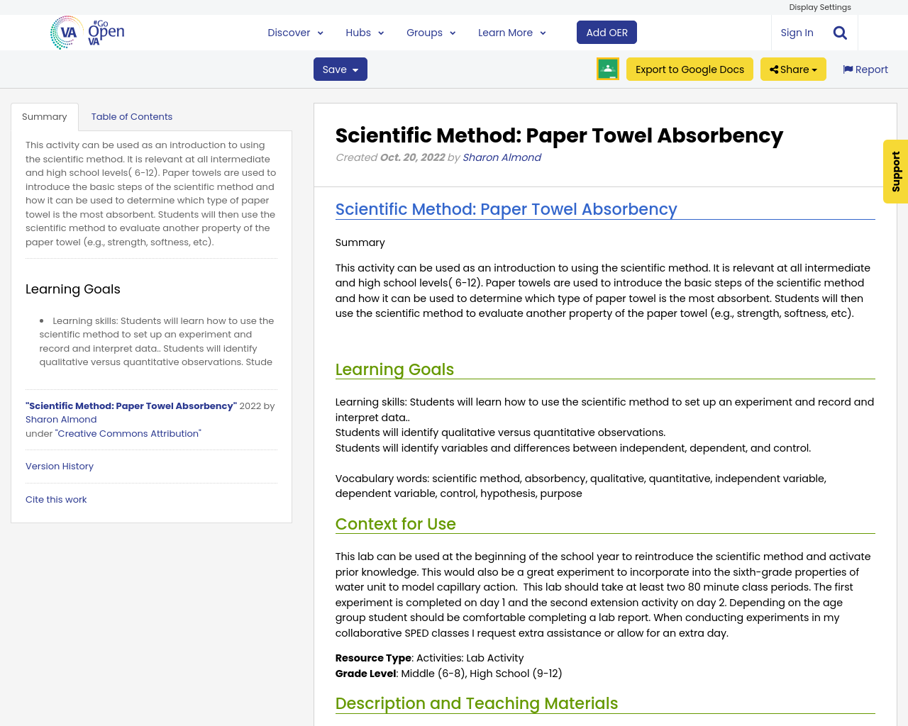 Scientific Method: Paper Towel Absorbency | #GoOpenVA