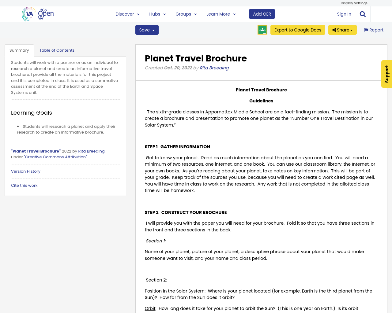 Planet Travel Brochure | #GoOpenVA