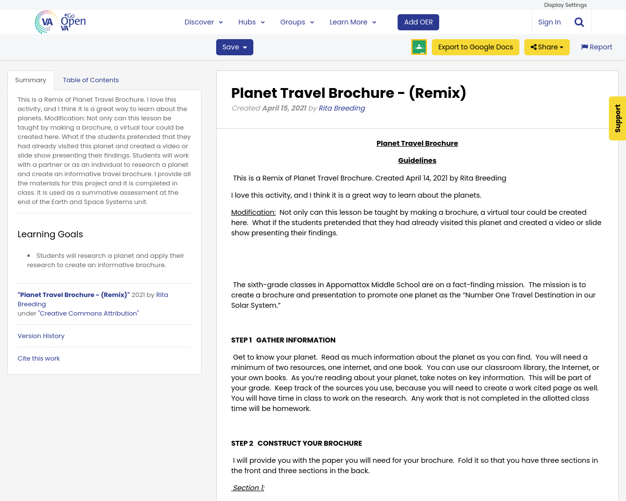 Solar System Travel Brochure Project